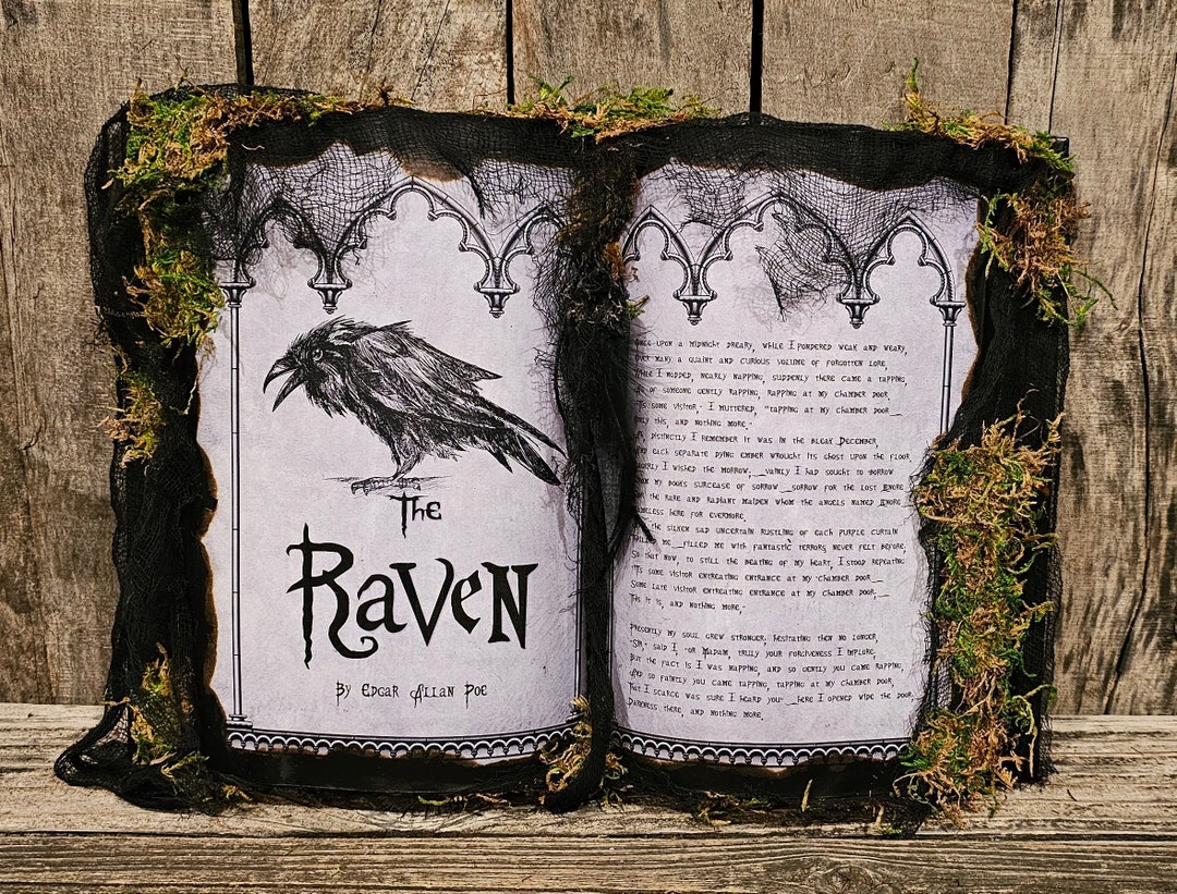 The Raven, Edgar Allan Poe, Poe Decor, Nevermore, Halloween, Goth Decor ...