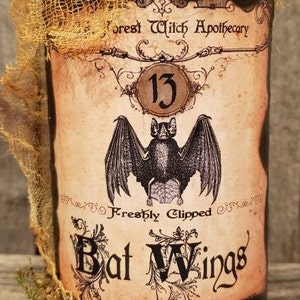 Bat Wings Halloween Potion Bottle, Halloween Decor, Halloween ...