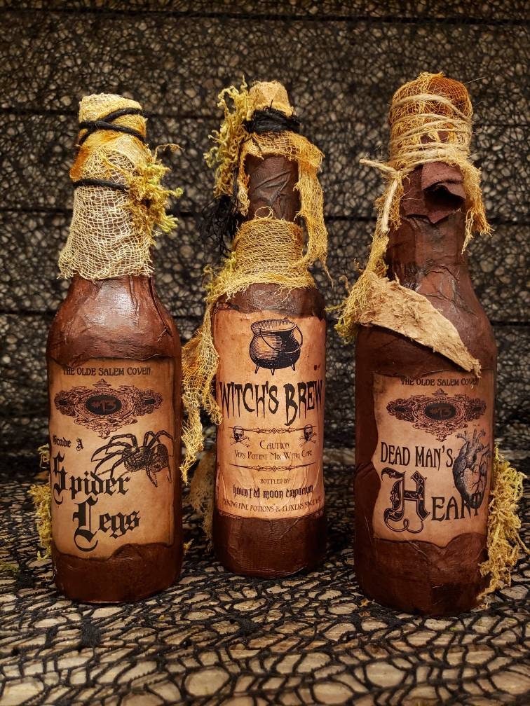 Halloween Potion Bottle Set Spider Legs Witch's Brew | Etsy