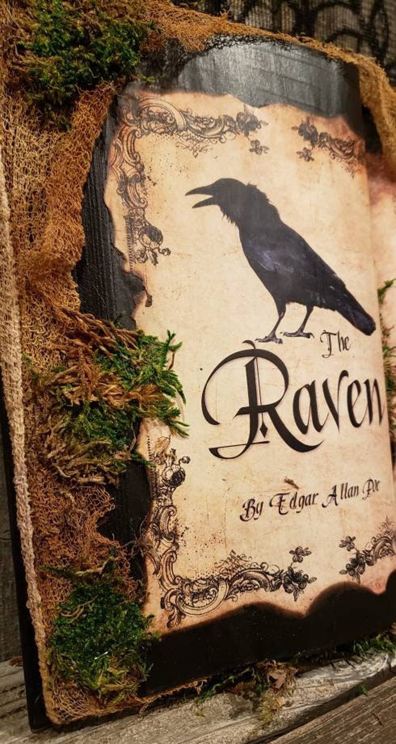 Halloween Spell Book the Raven Halloween Decor Halloween - Etsy