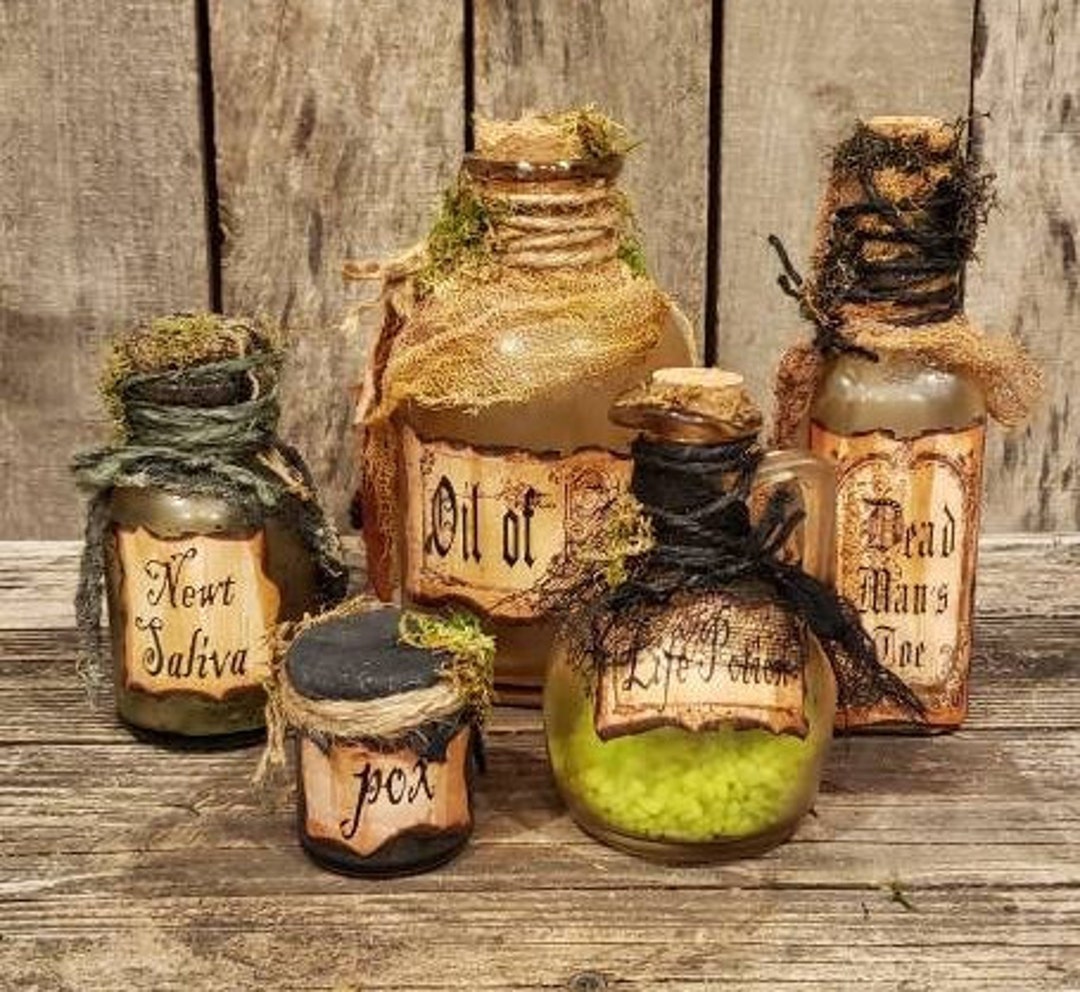 Hocus Pocus Inspired Potion Bottle Set Halloween Decor Hocus - Etsy