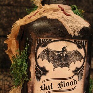 Halloween Potion Bottle, Bat Blood, Halloween Decorations, Halloween ...