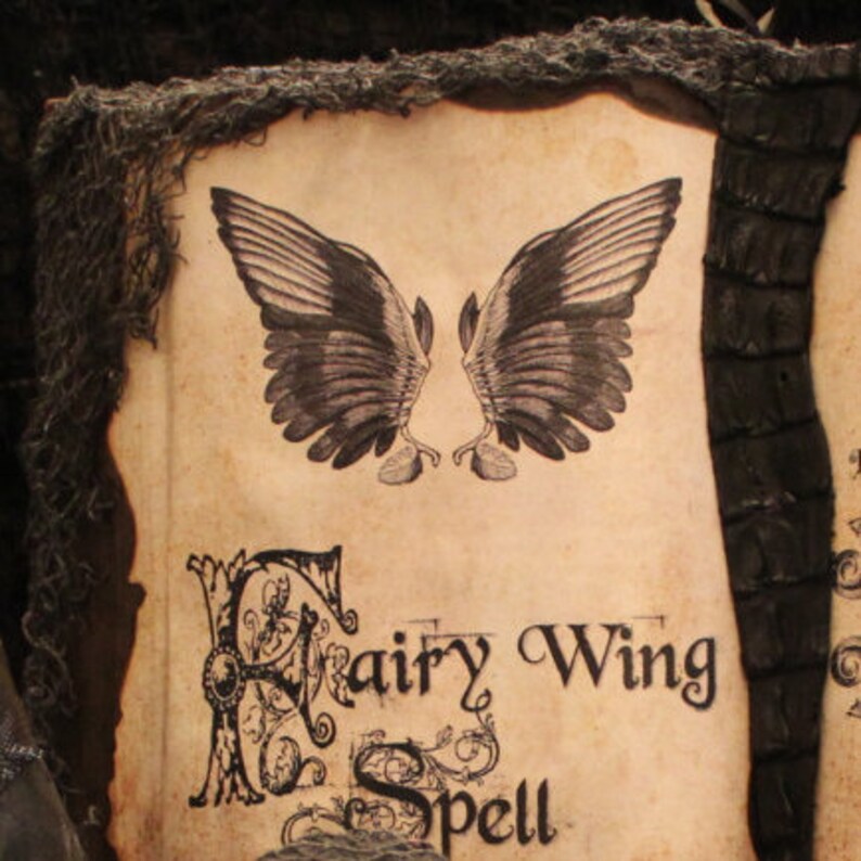 Halloween Spell Book & Potion Bottle Set Fairy Wing Spell | Etsy