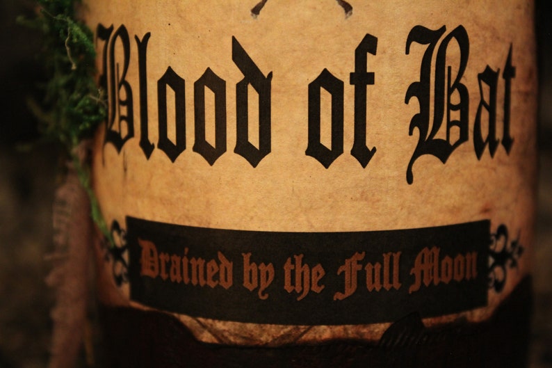 Halloween Potion Bottle, Lady Morticia's Blood of Bat, Halloween ...