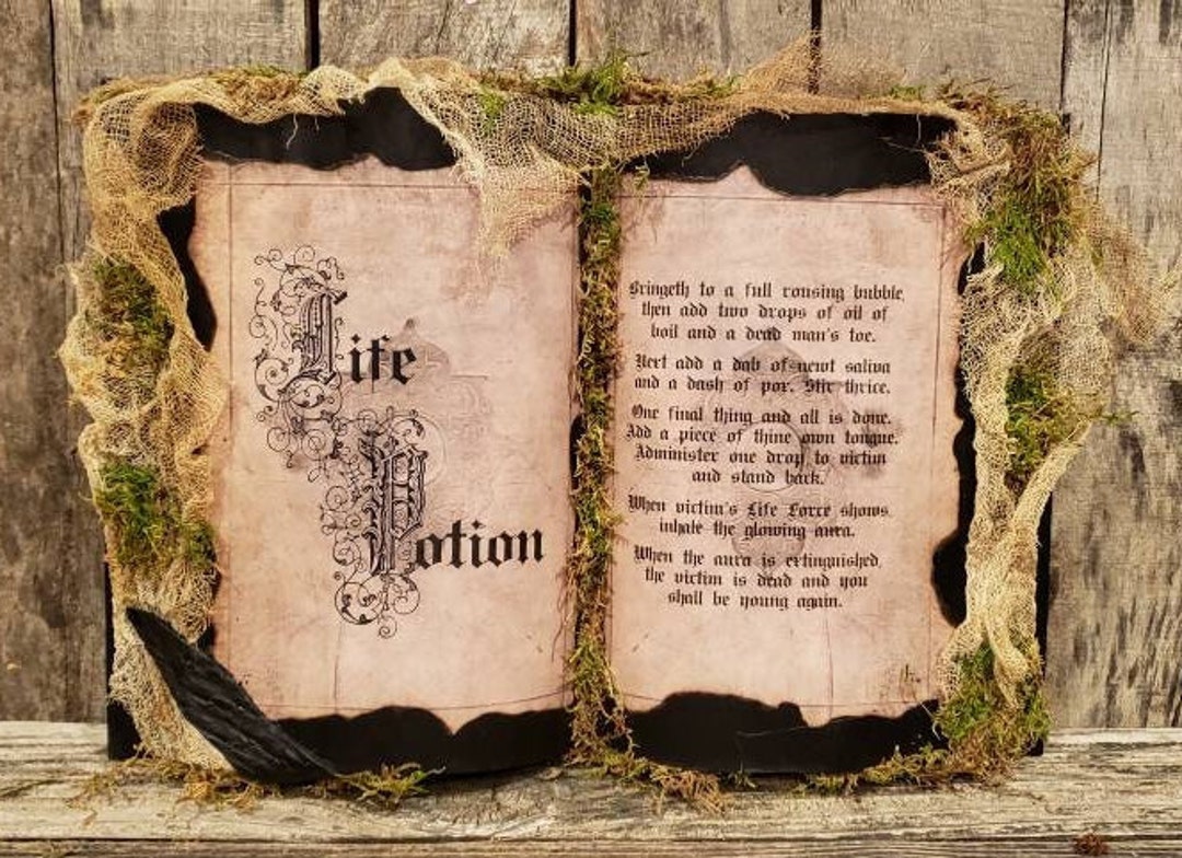 Hocus Pocus Inspired Spell Book, Life Potion, Halloween Decor ...