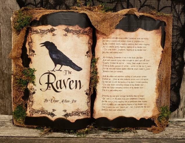 Halloween Spell Book the Raven Halloween Decor Halloween | Etsy