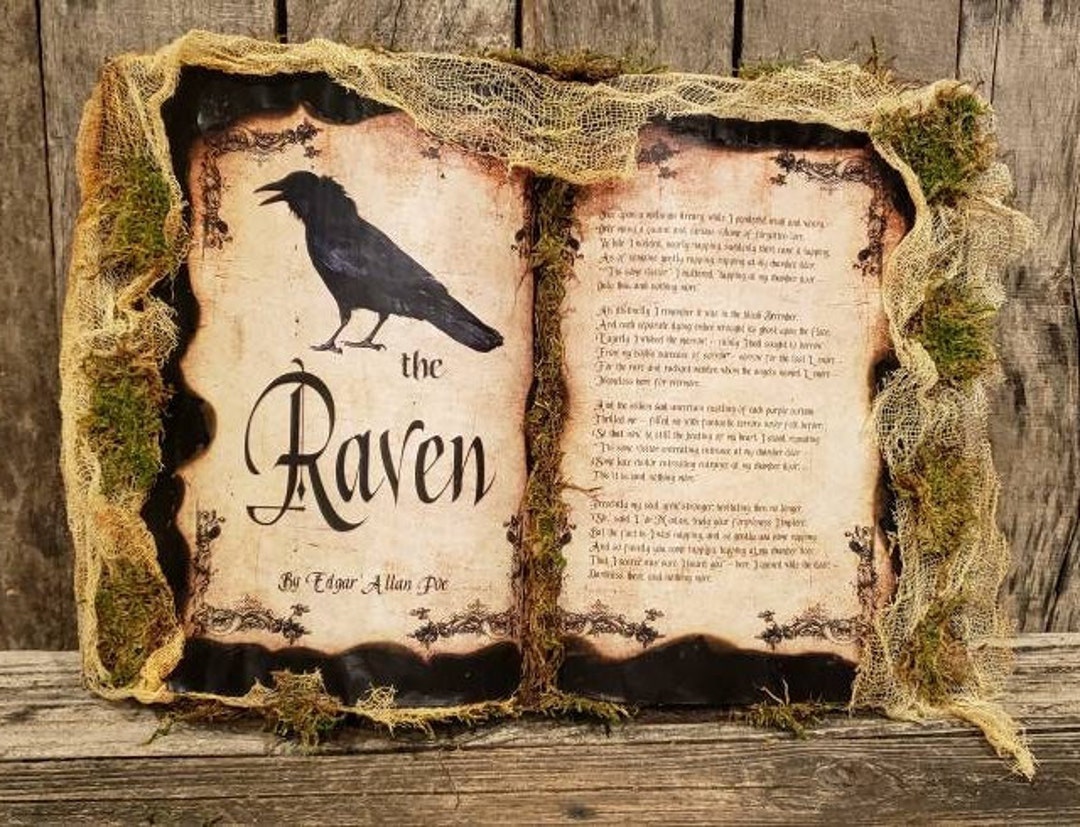 The Raven Spell Book Halloween Decor Halloween Decorations - Etsy