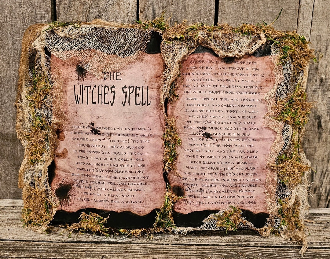 Handmade Halloween Spell Book: Witchy Home Decor - Etsy
