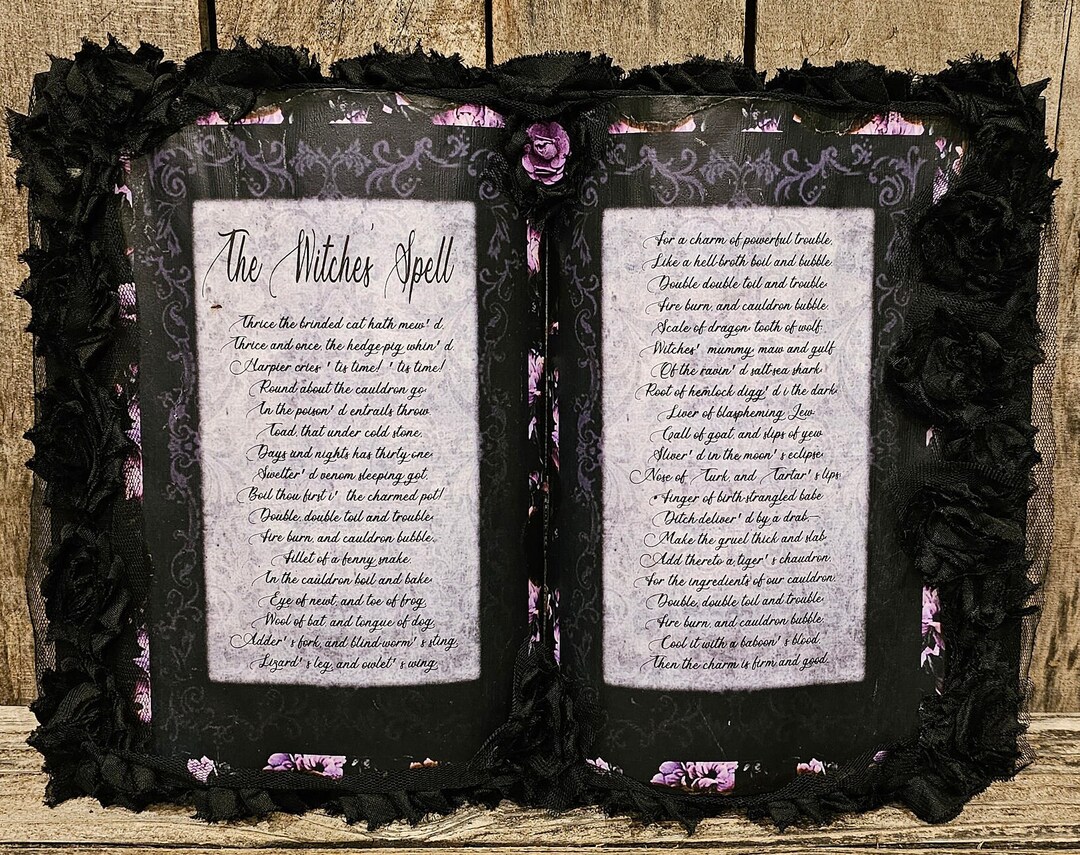 The Witches' Spell, Halloween Spell Book, Halloween Decor, Witches ...