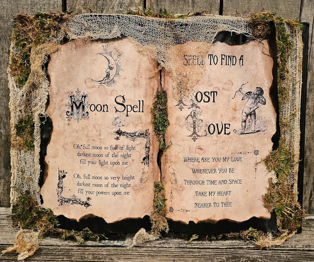 Handmade Spell Book, Witch Book, Halloween Decor, Halloween Decorations ...