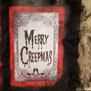 Merry Creepmas, Creepy Christmas Decor, Spooky Christmas Decor, Dark ...