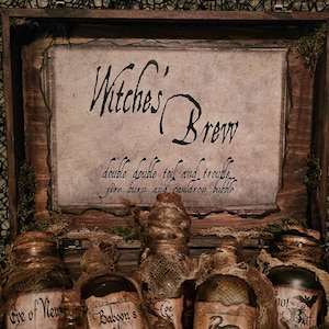 Handmade Witches' Brew Apothecary Chest: Macbeth Potion Bottles ...