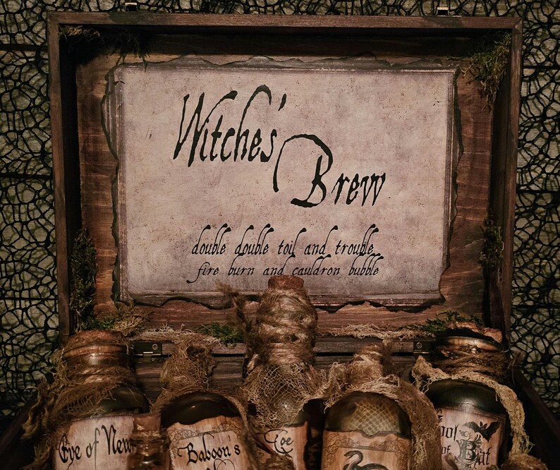 Handmade Witches' Brew Apothecary Chest: Macbeth Potion Bottles ...
