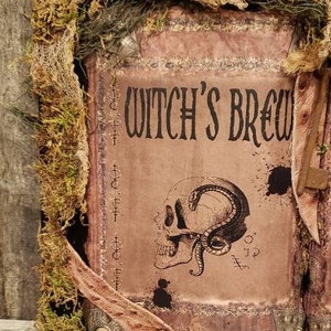 Witch's Brew Spell Book, Halloween Decor, Halloween Party, Witchy Decor ...