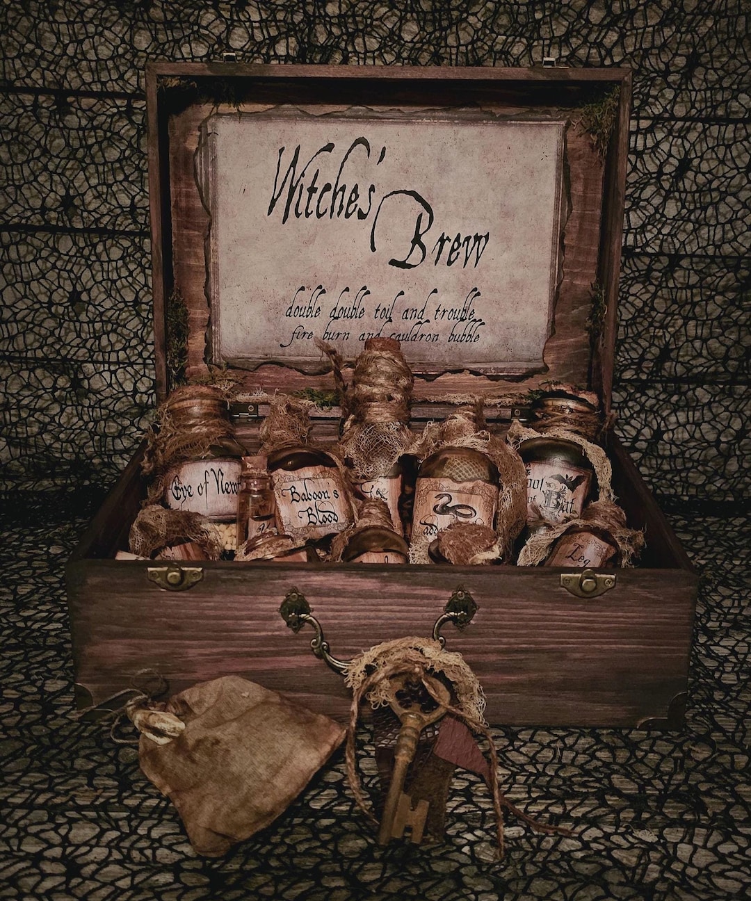 Handmade Witches' Brew Apothecary Chest: Macbeth Potion Bottles ...