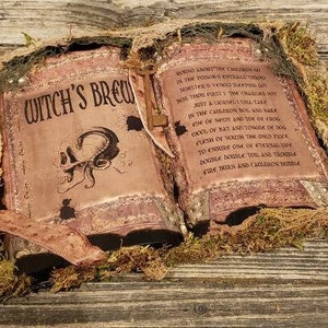 Witch's Brew Spell Book, Halloween Decor, Halloween Party, Witchy Decor ...