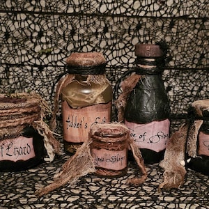 The Witches' Brew Potion Bottles, Apothecary, Halloween Home Decor ...