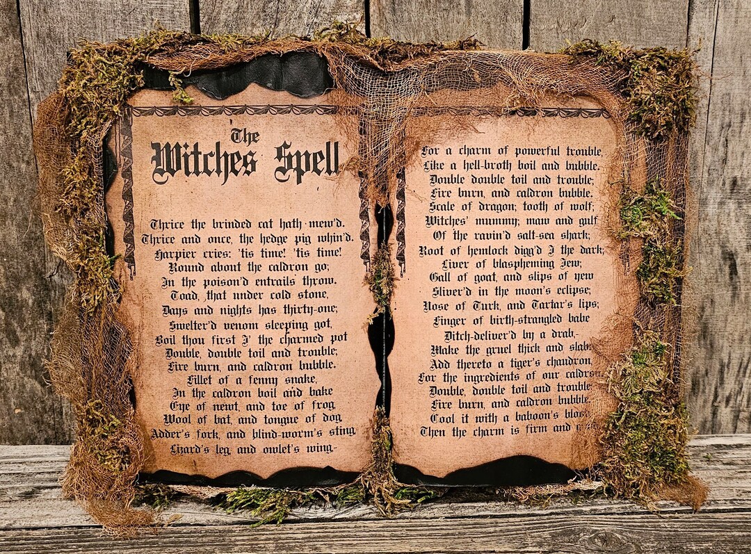 The Witches' Spell, Halloween Spell Book, Halloween Home Decor ...