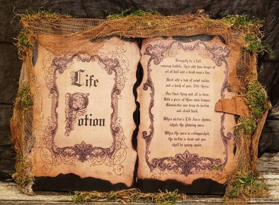 Hocus Pocus Inspired Spell Book: Life Potion Halloween Decor - Etsy