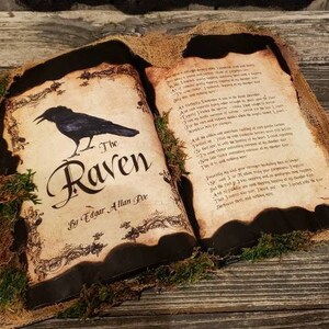Halloween Spell Book the Raven Halloween Decor Halloween - Etsy