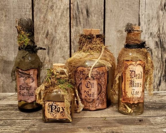 Hocus Pocus Inspired Potion Bottle Set Halloween Decor Hocus - Etsy