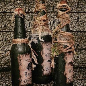 Spooky Potion Bottles, Halloween Home Decor, Halloween Decor, Creepy ...