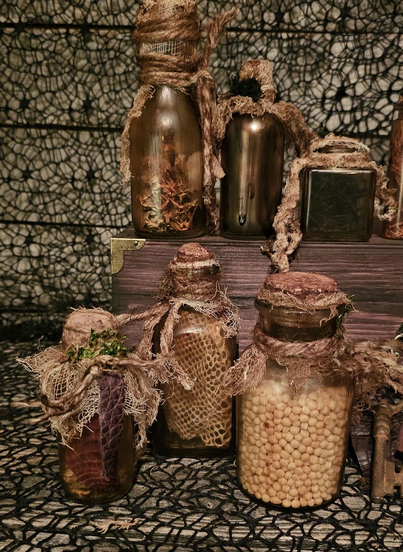 Handmade Witches' Brew Apothecary Chest: Macbeth Potion Bottles ...