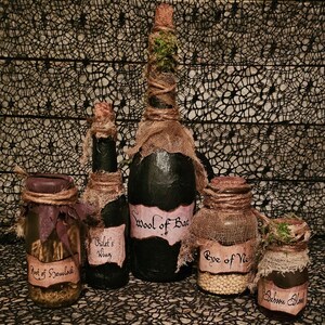 The Witches' Brew Potion Bottles, Apothecary, Halloween Home Decor ...