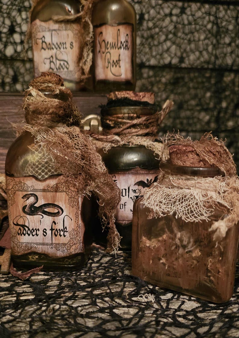 Handmade Witches' Brew Apothecary Chest: Macbeth Potion Bottles ...