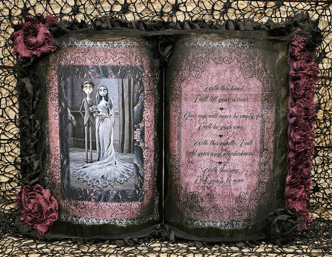 Corpse Bride Wedding Vow Book, Wedding Decor, Wedding Keepsake, Wedding ...