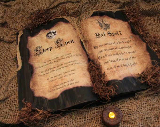 Halloween Spell Book, "sleep Spell" & "bat Spell", Halloween Decoration ...