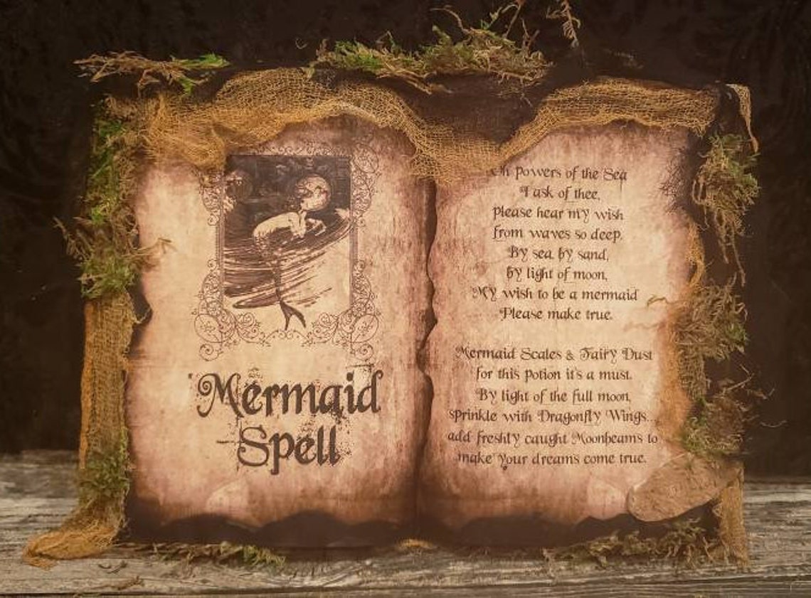 Halloween Spell Book Mermaid Spell Halloween | Etsy