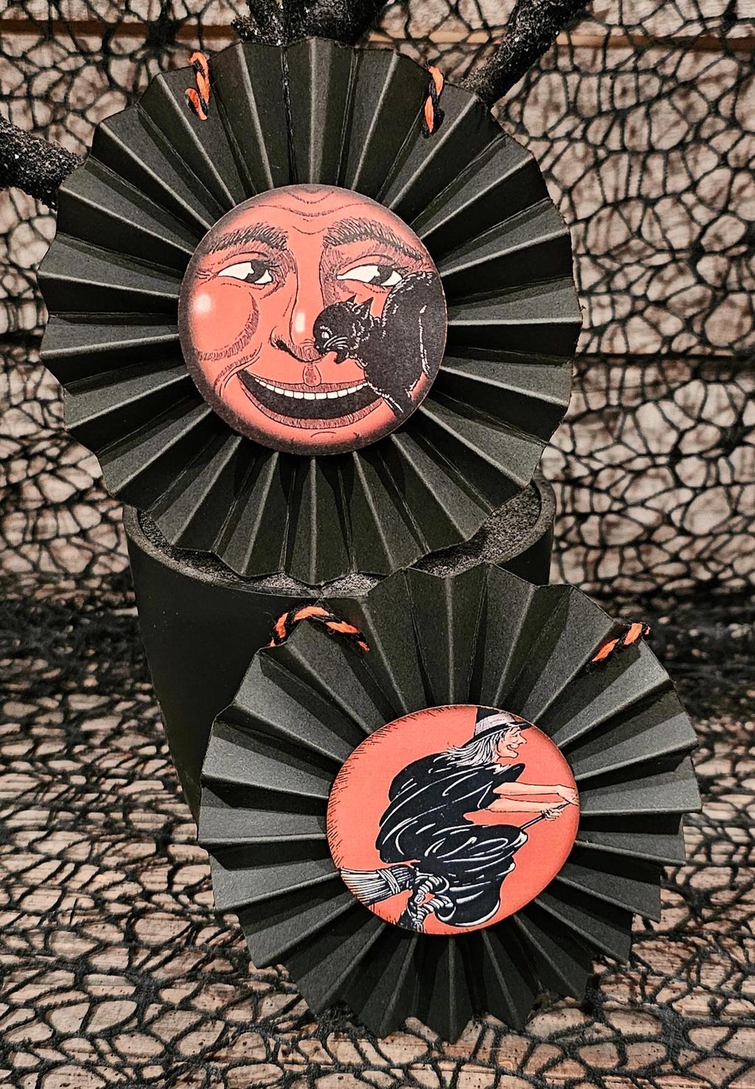 Vintage Style Halloween Rosette Set: Beistle Artwork Ornament - Etsy