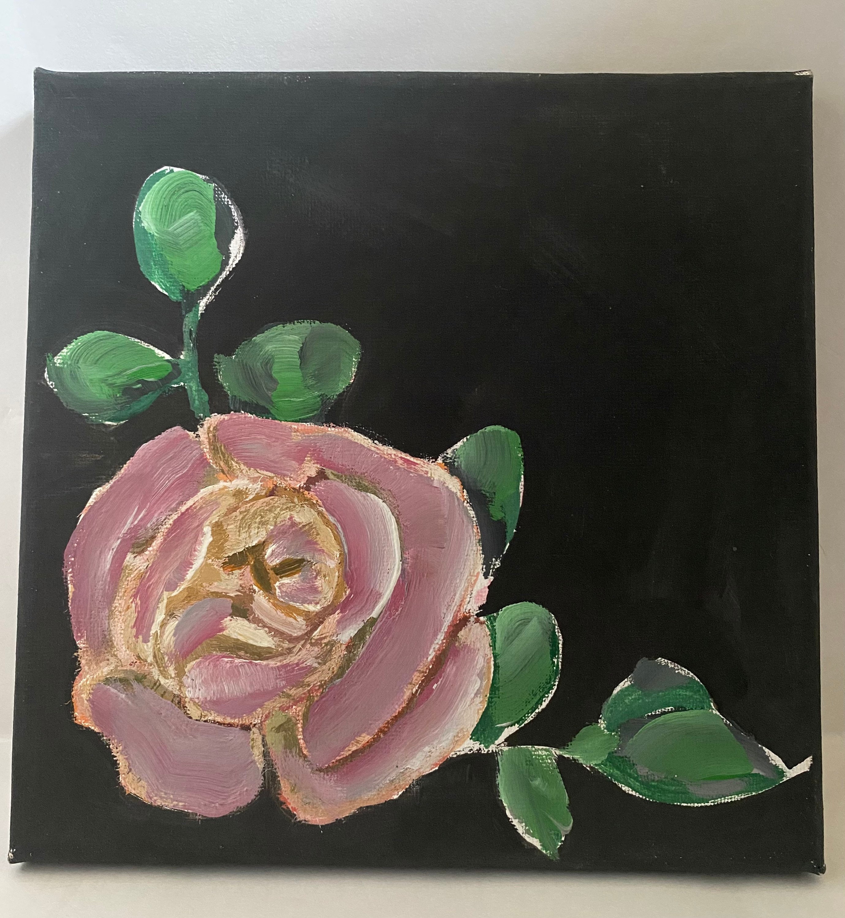 Simple Rose Painting Canvas