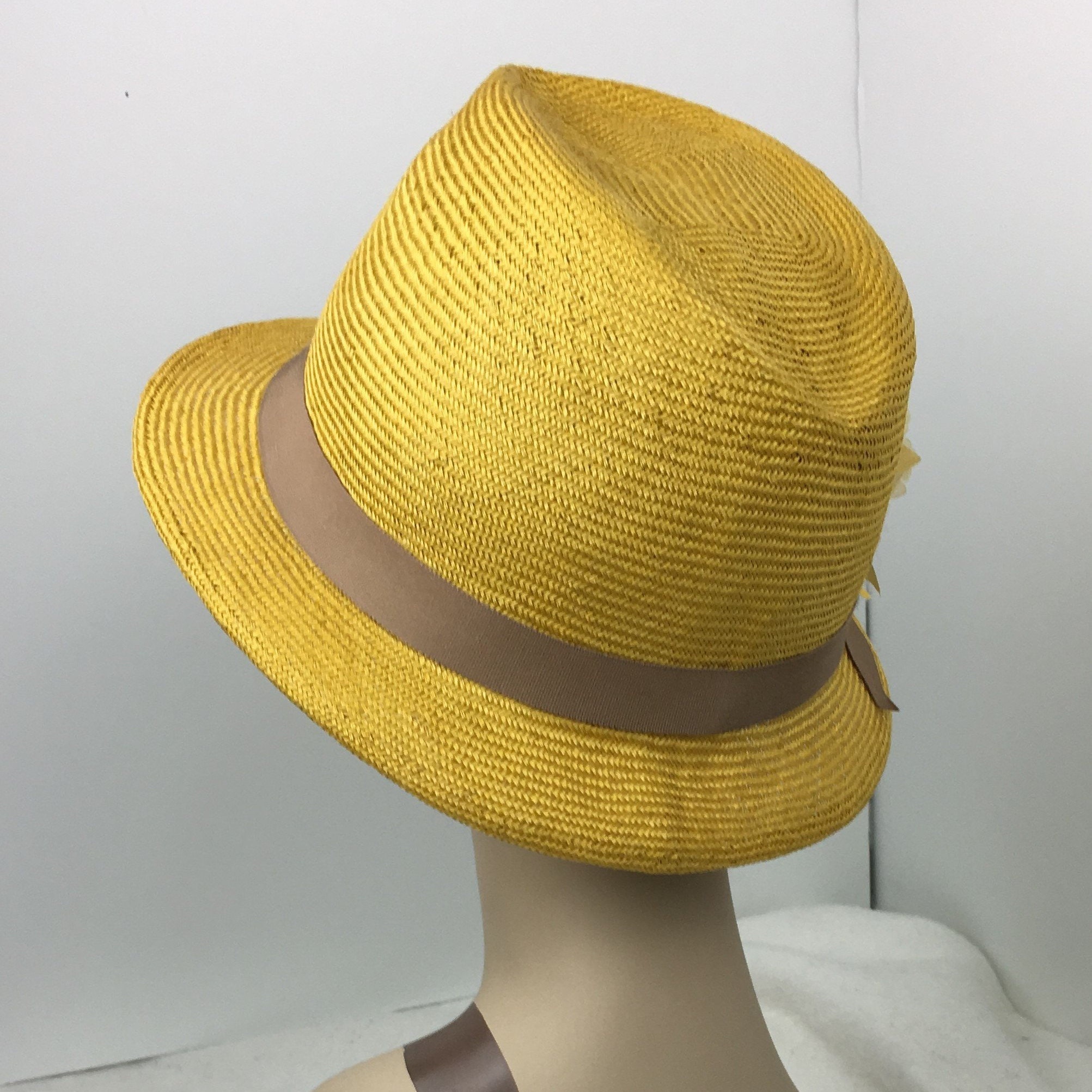 fedora-parasisal-straw-hat-marigold-yellow-woman-s-summer-large-size