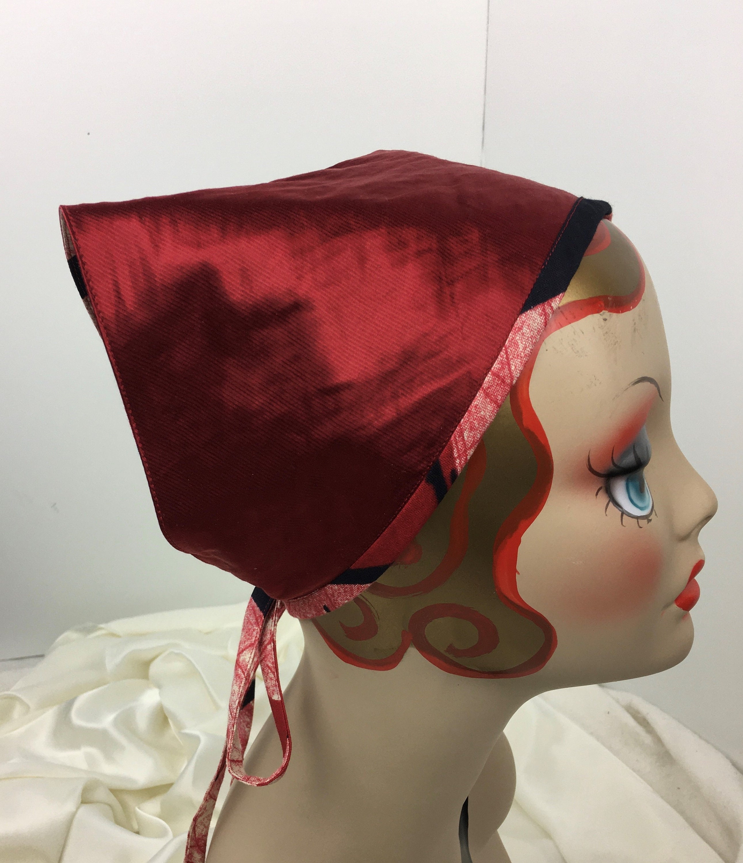 Rain Scarf Woman Triangle Water Repellent Red African Wax Print Red and ...