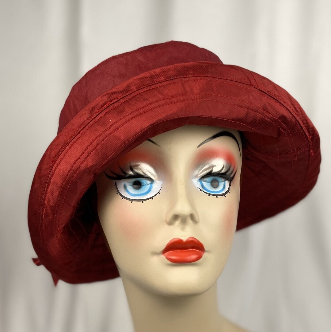 Red Rain Hat, Bucket Style, Handmade, Lightweight - Etsy