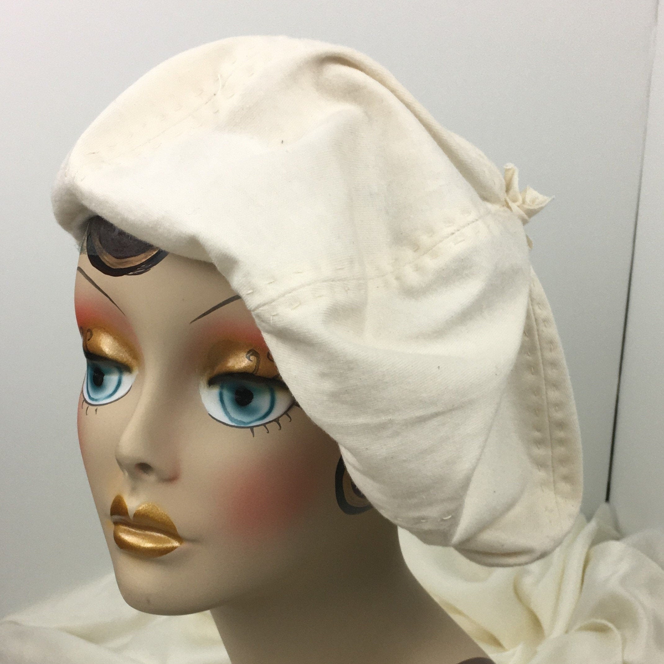 White Beret Organic Cotton Over Sized Summer Spring Light Weight