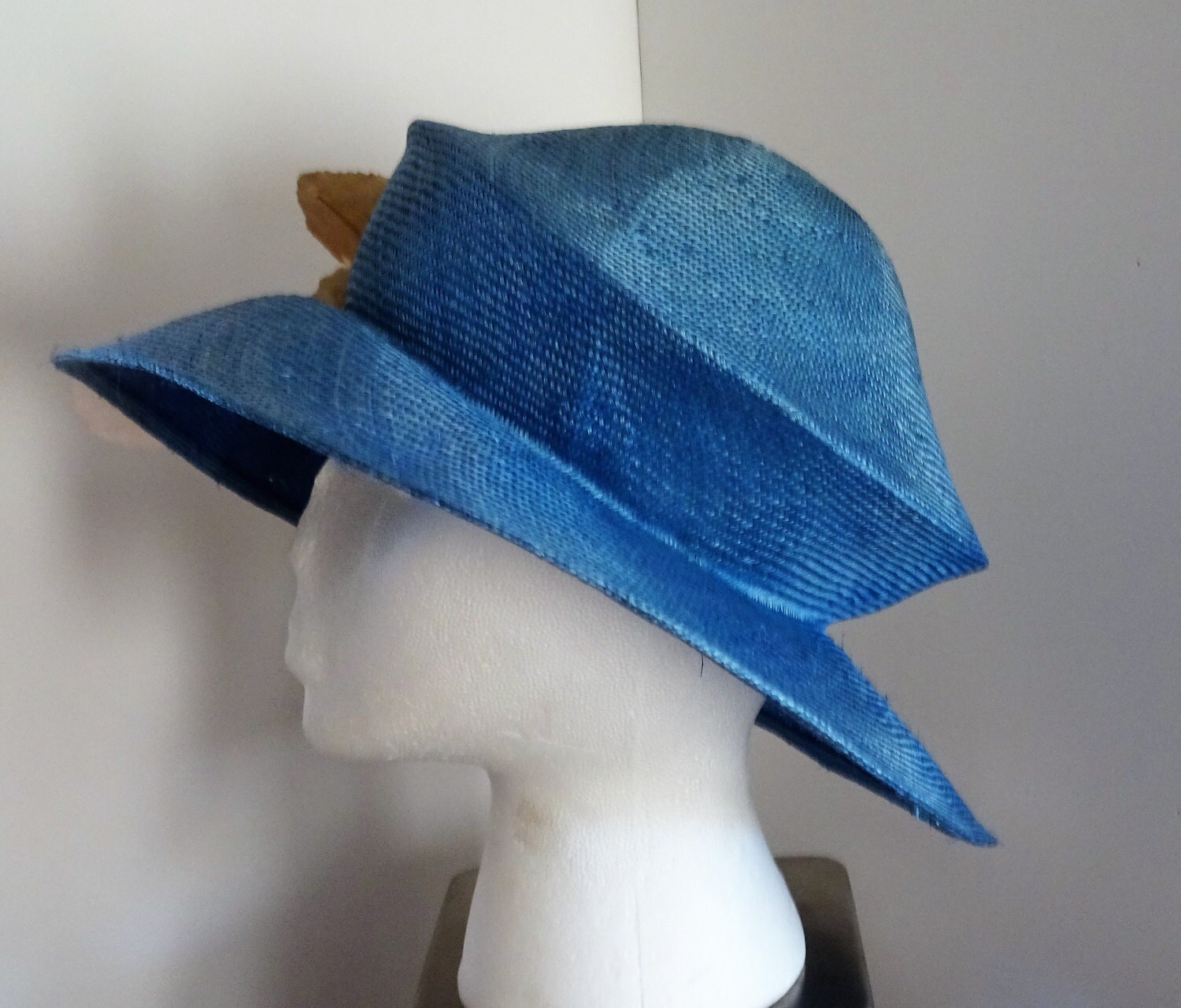 Parasisal Straw Travel/Collapsible Hat Woman's Turquoise