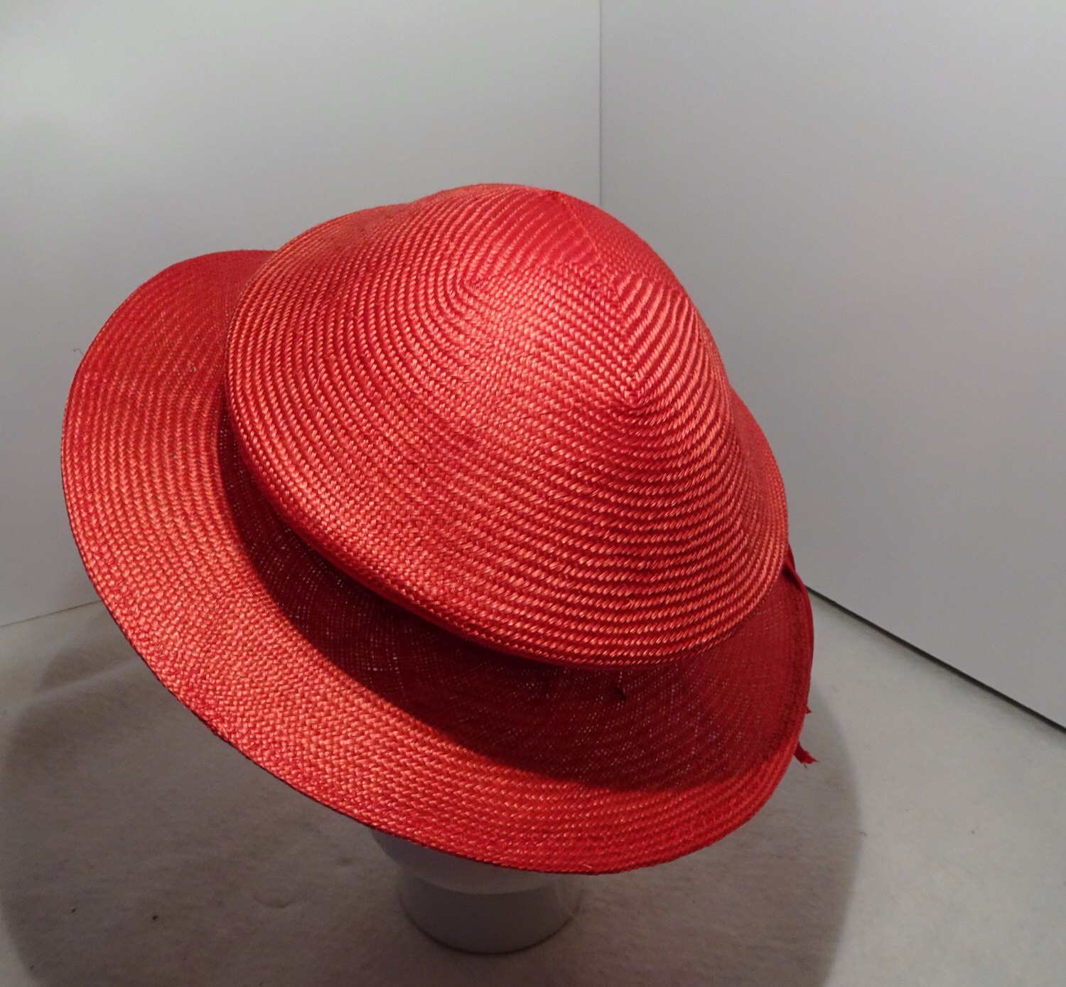 Collapsible Travel Hat Woman's Parasisal Straw Red