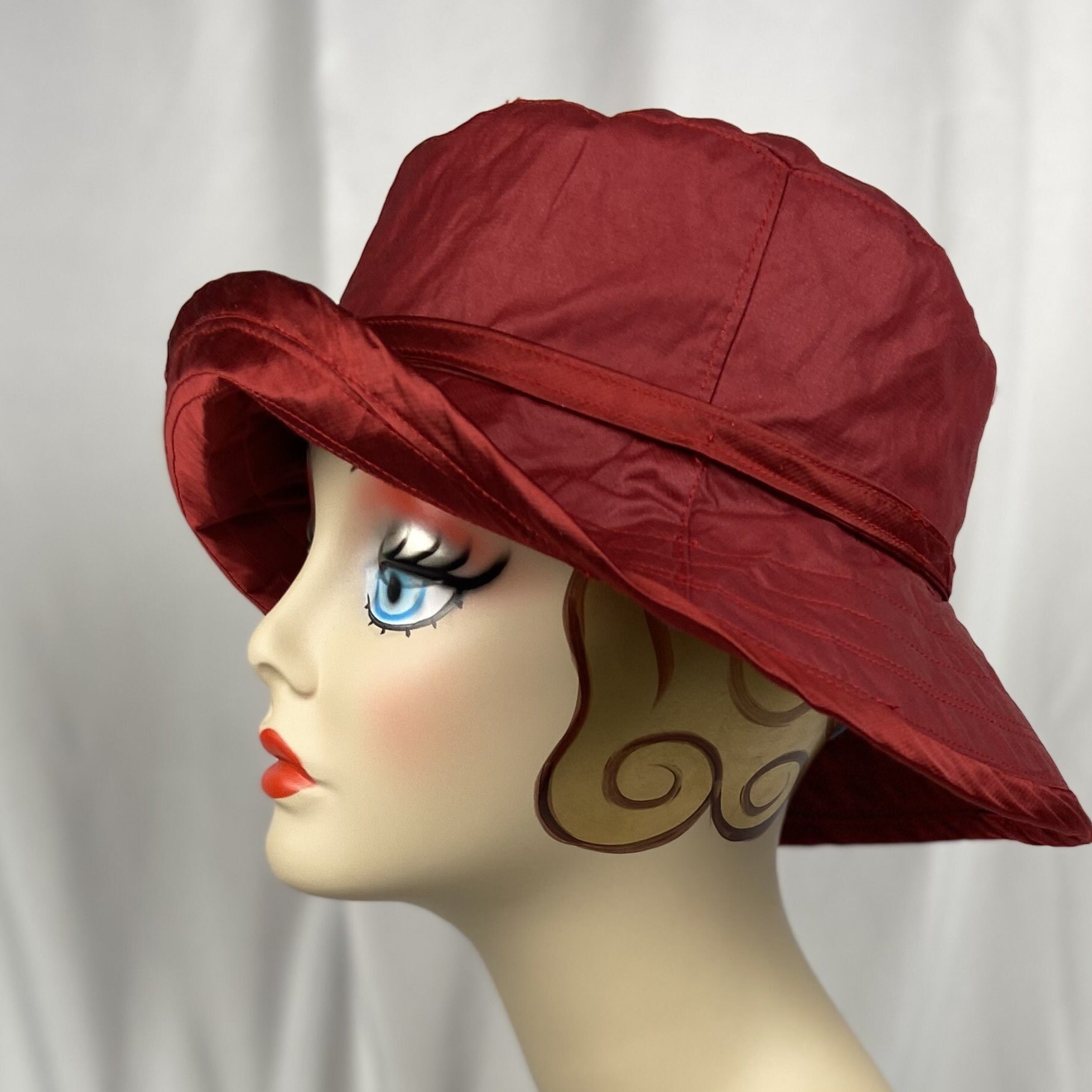 Red Rain Hat, Bucket Style, Handmade, Lightweight - Etsy