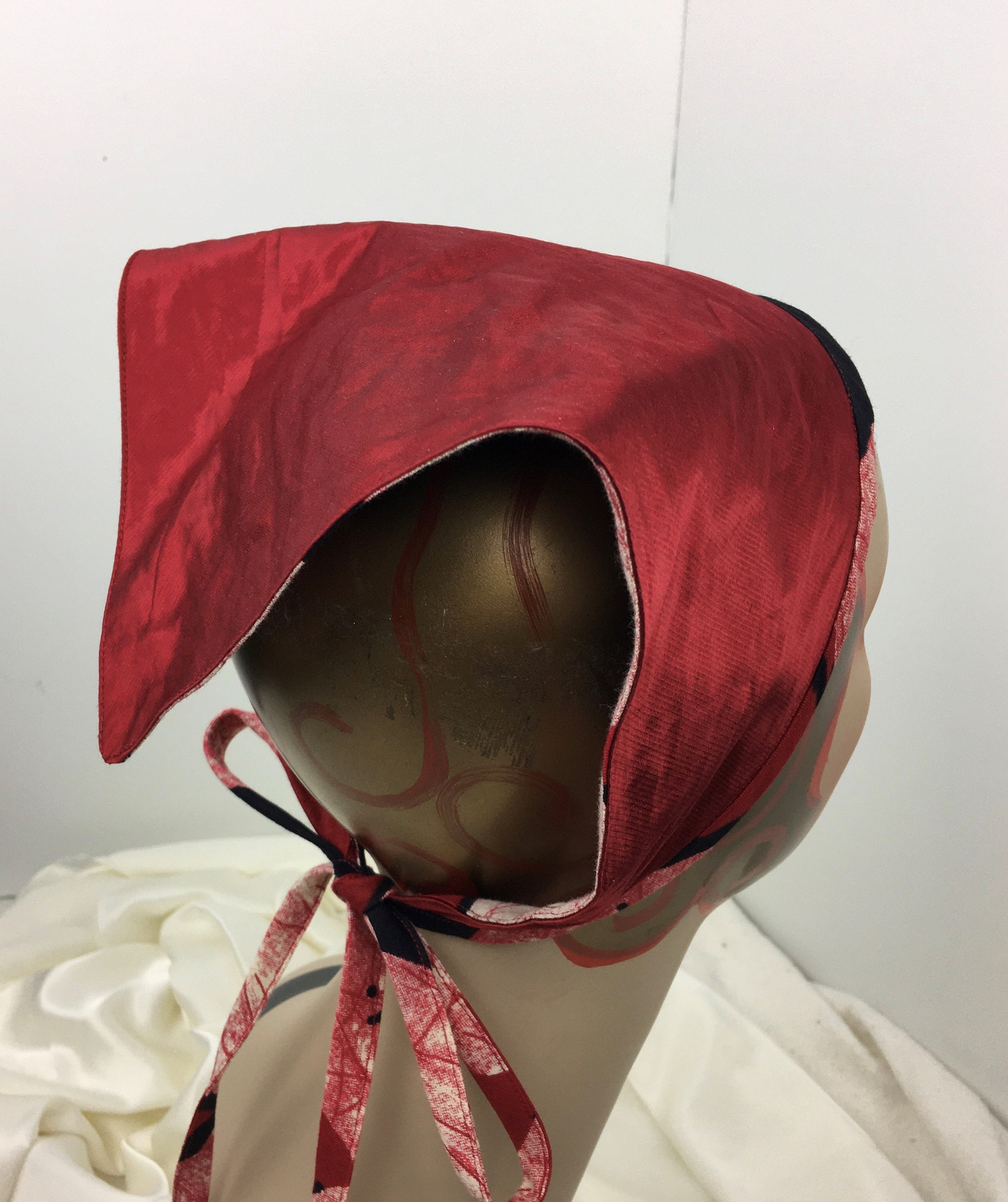 Rain Scarf Woman Triangle Water Repellent Red African Wax Print Red and ...