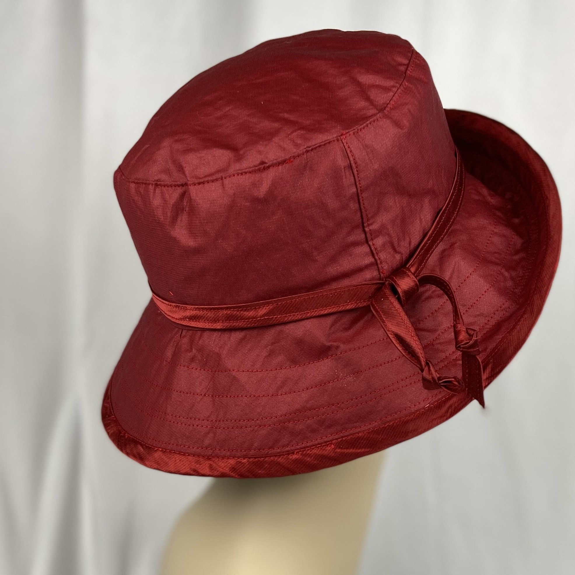 Red Rain Hat, Bucket Style, Handmade, Lightweight - Etsy
