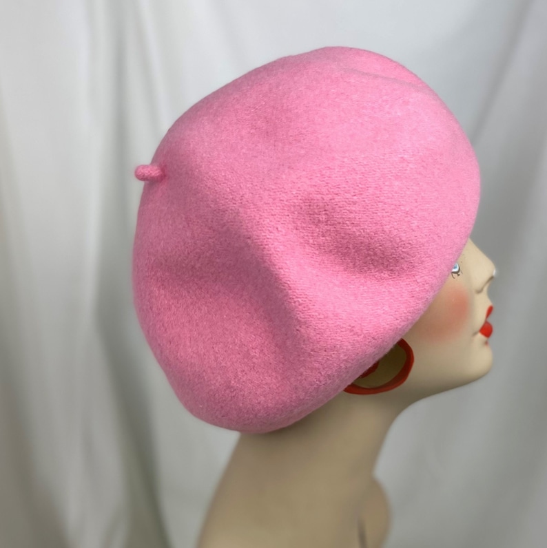 French Beret 1930's Glamour Fine Wool Pink Garbo Dietrich Handmade Soft ...