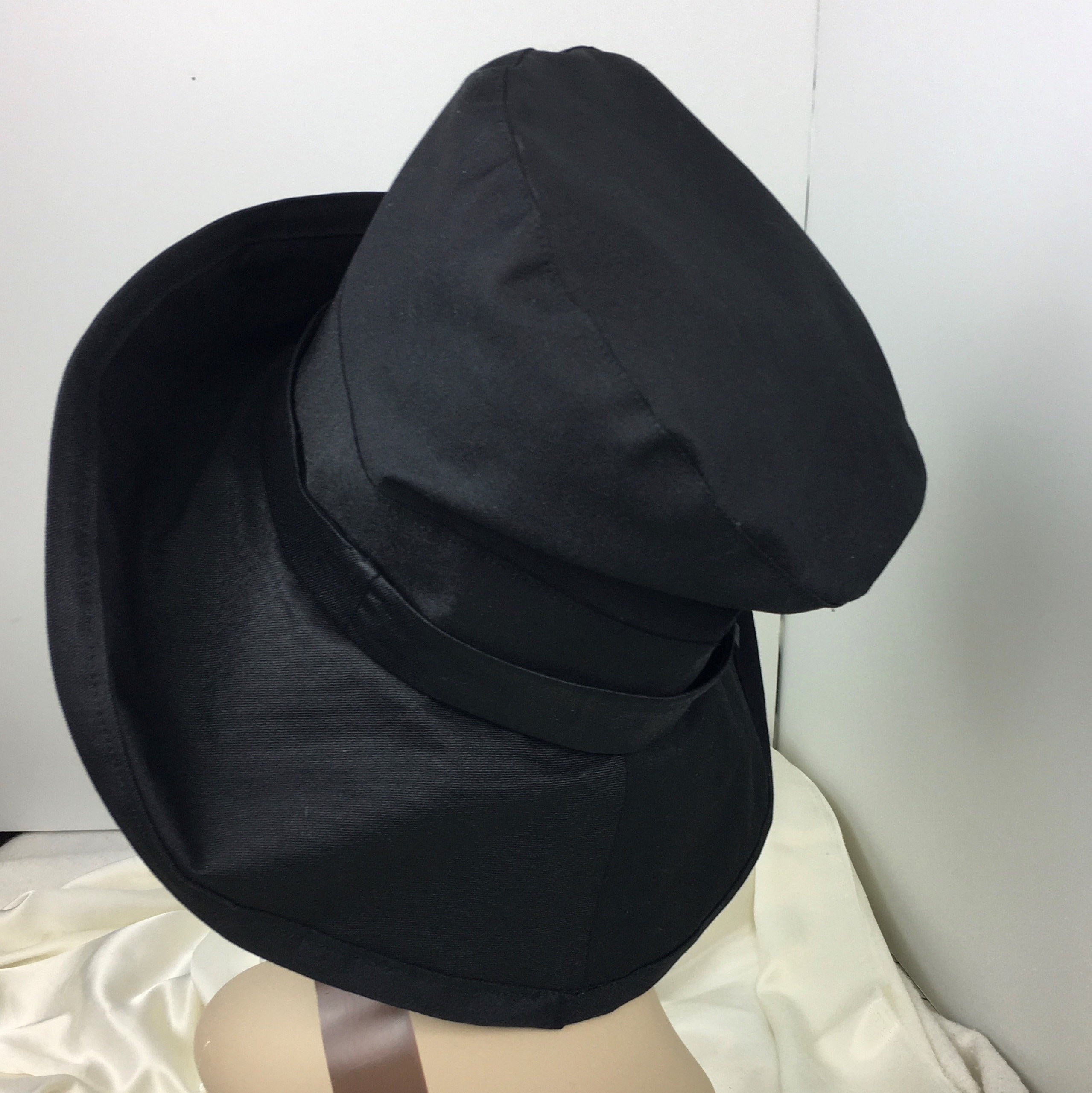 Rain Hat Soft Black Stylish Handmade Designer Tall Short Chic Red Lining
