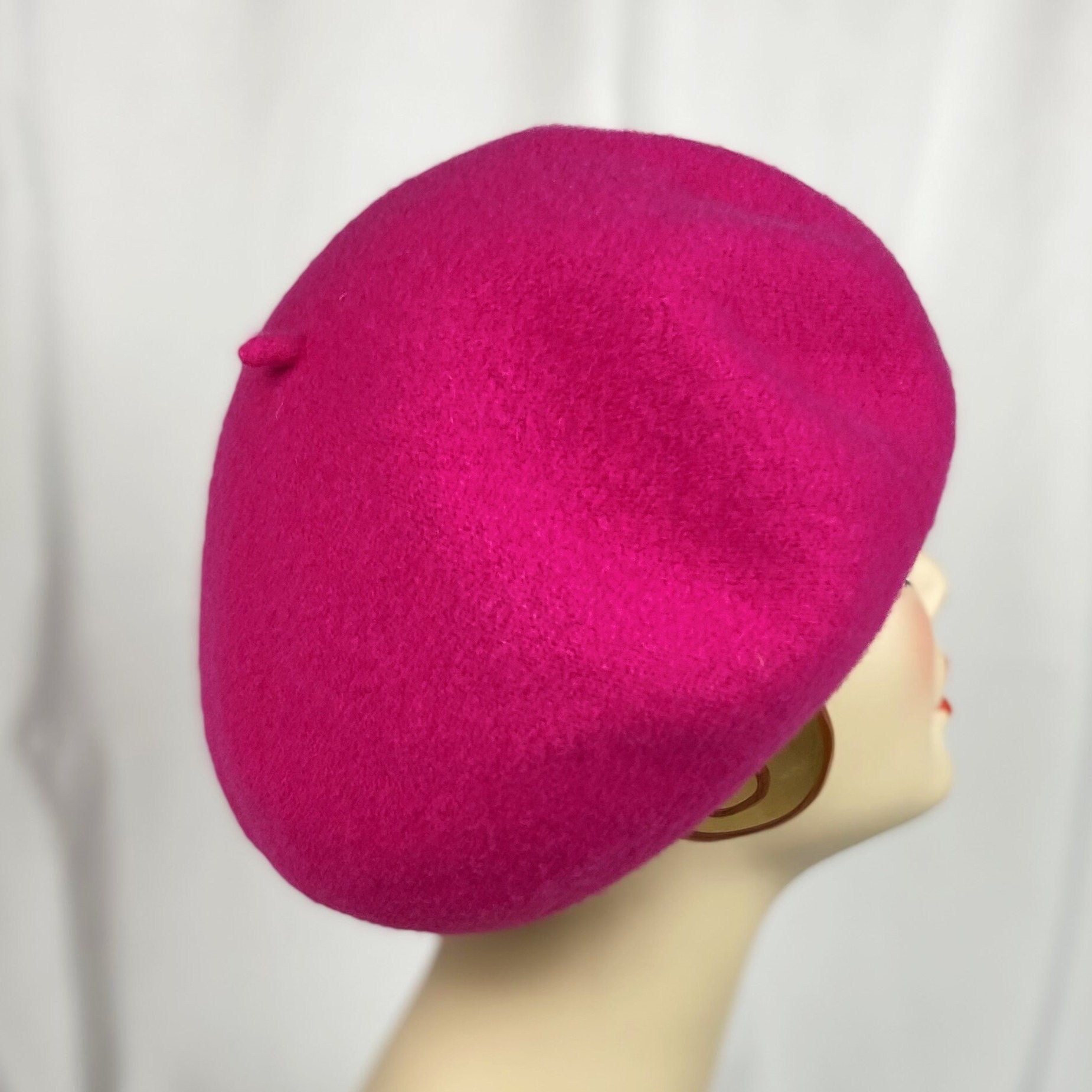 Wool Beret Hot Pink Hand Blocked Partially Lined - Etsy