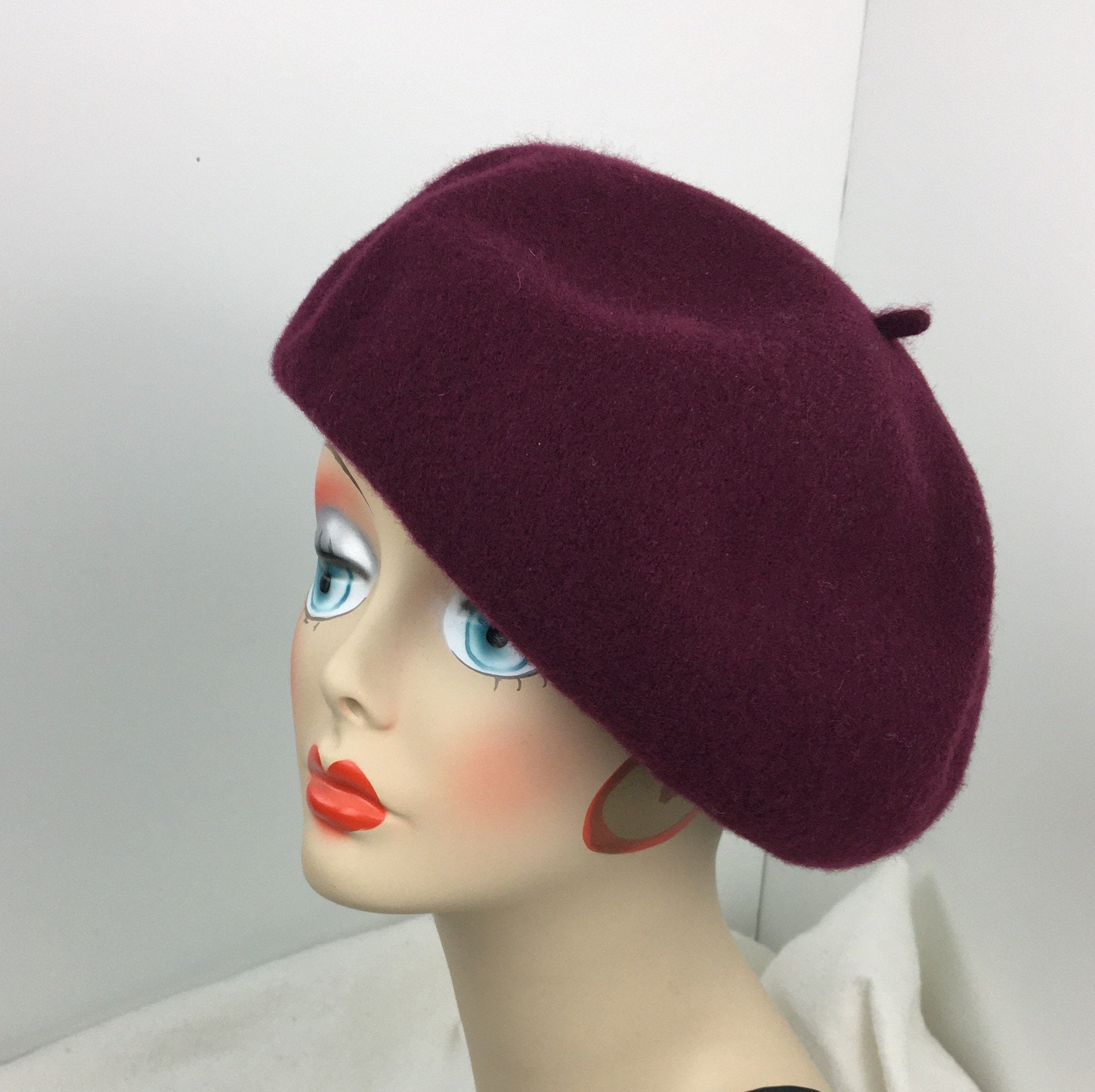 French Beret Wool Oversize Extra Large 1930's 1940's Look Garbo ...