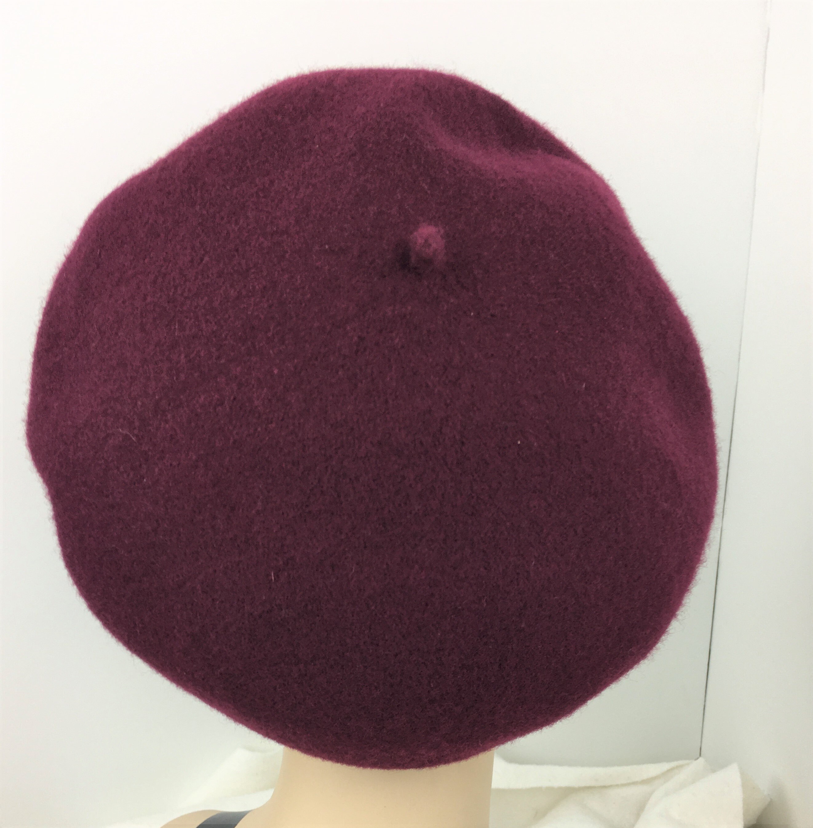 French Beret 1930's Glamour Fine Wool Burgundy Garbo Dark Red Soft Hat ...