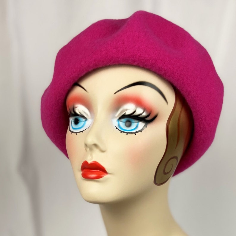 Wool Beret Hot Pink Hand Blocked Partially Lined - Etsy