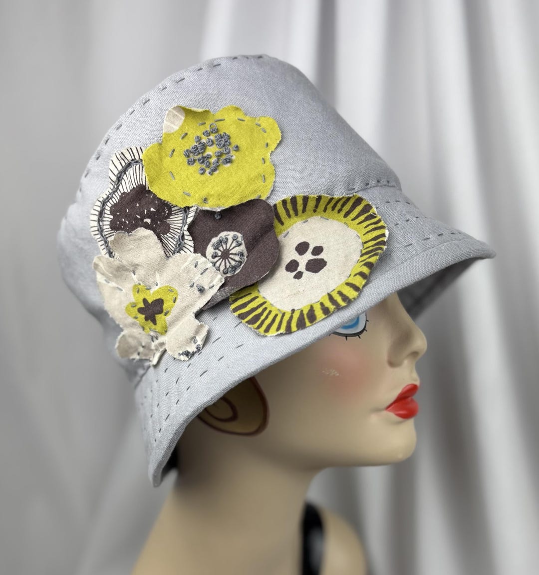 Linen Cloche Hat, Light Gray, Dressy Casual, Handmade Millinery - Etsy